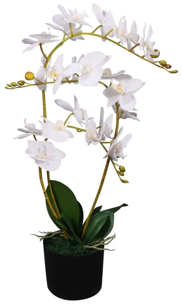 244423 vidaXL Umělá rostlina orchidej s květináčem 65 cm bílá