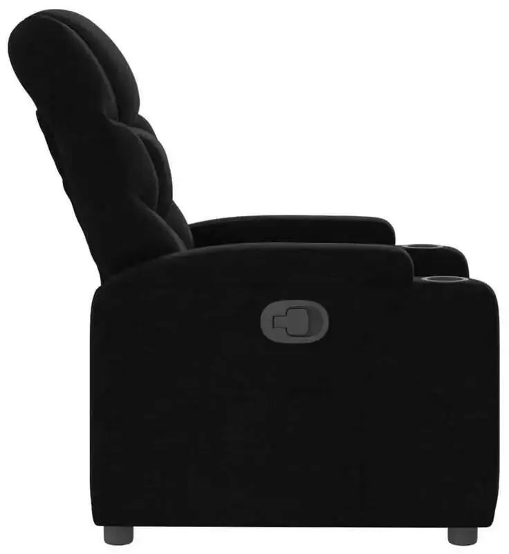 Křeslo relaxační, polohovací, látka černá, NoBi CROWN