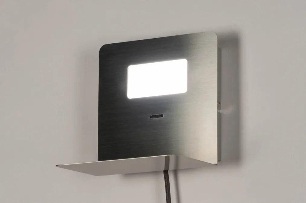 Nástěnné LED svítidlo do ložnice Portal Steel USB