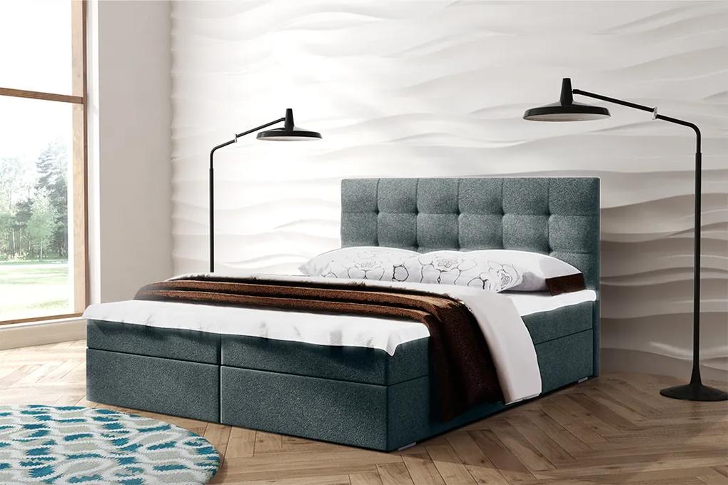 Eka Kontinentální čalouněná postel OSLO (120x200 cm) Barva látky Trinity: (2301) Krémová bíla