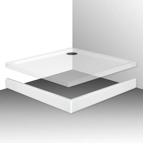 Čtvercová akrylátová sprchová vanička FLAT KVADRO čtverec 50 mm S 900 × 900 FLAT KVADRO/900x900 8000119