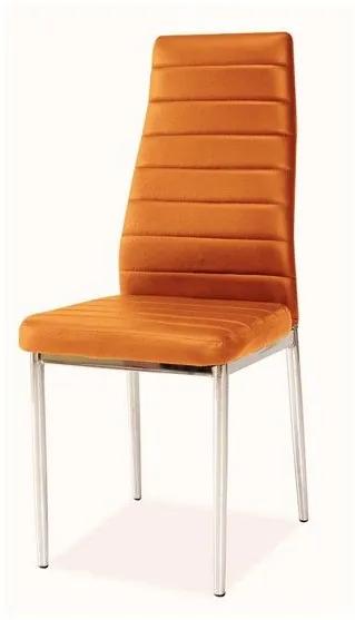 Jídelní židle H-261 - oranžová/chrom