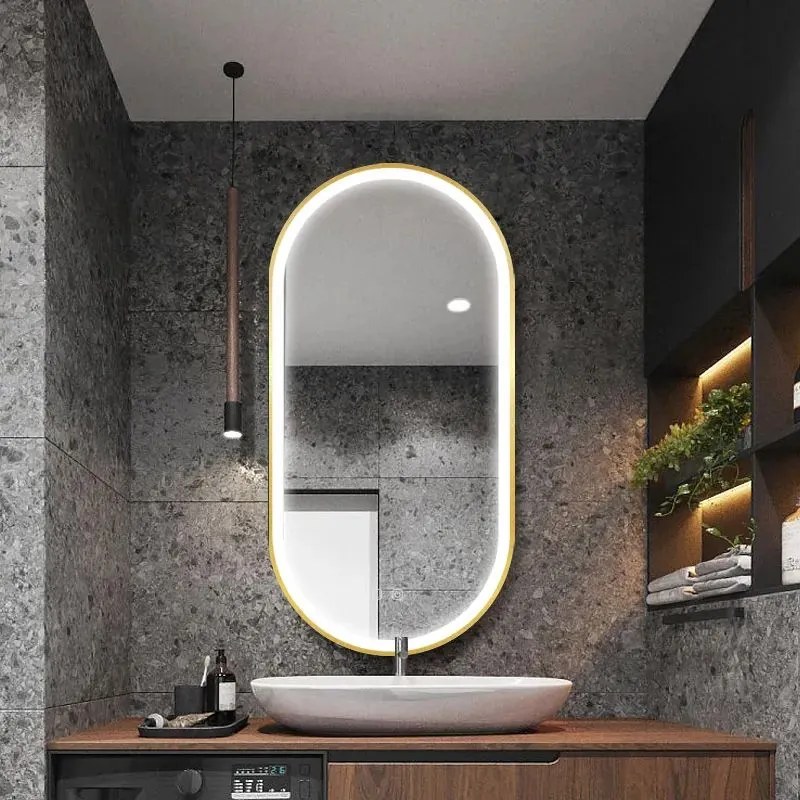 Tutumi Oválné zrcadlo 50x100 cm s vyhříváním a regulovatelným LED osvětlením HOM-02506
