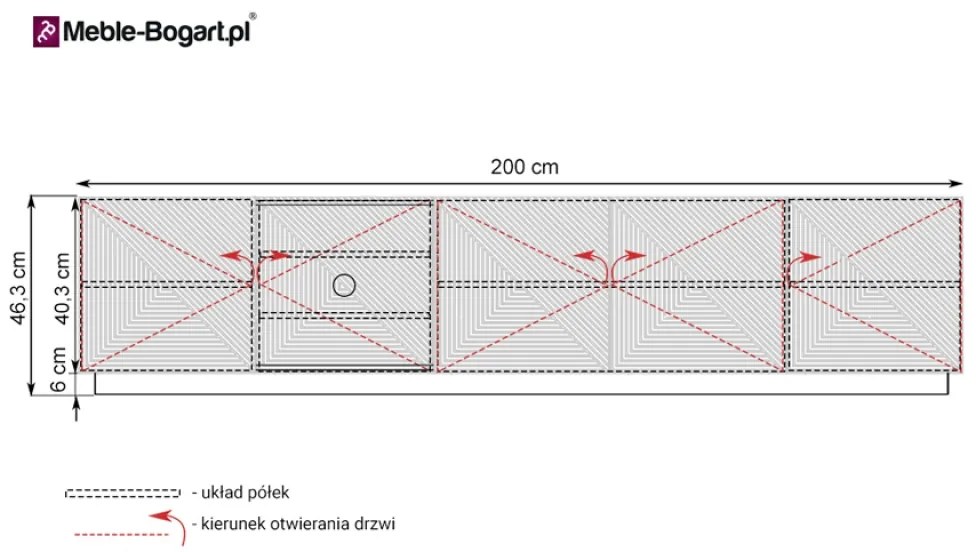 TV stolek Asha 200 cm - bílý mat