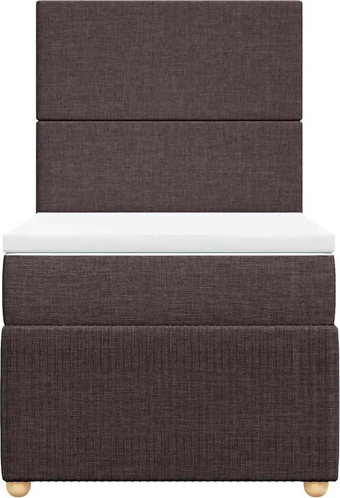 Box spring postel s matrací tmavě hnědá 90x200 cm textil 3291935