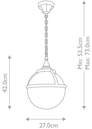 Elstead GLENBEIGH-CHAIN - Venkovní lustr na řetězu GLENBEIGH 1xE27/60W/230V IP44