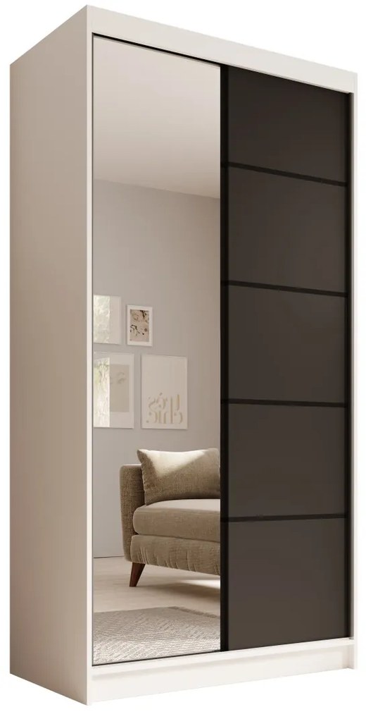 Posuvná skříň Laurencja 100 White Black 5 2