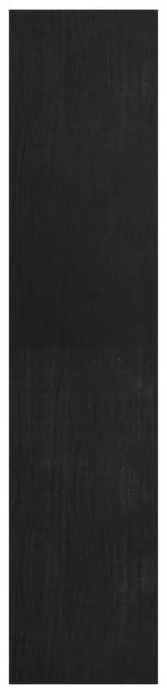 Petromila Knihovna / dělicí stěna černá 40 x 30 x 135,5 cm borovice
