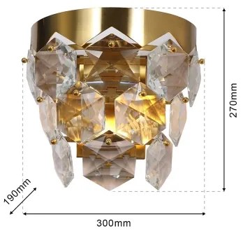 Křišťálové nástěnné svítidlo GRACE 2xE14/40W/230V zlatá