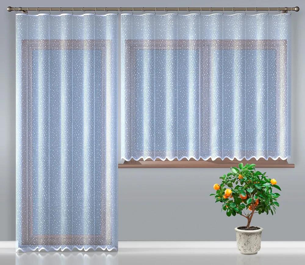 Forbyt kusová záclona LORETA jednobarevná bílá, výška 150 cm x šířka 330 cm (na okno)