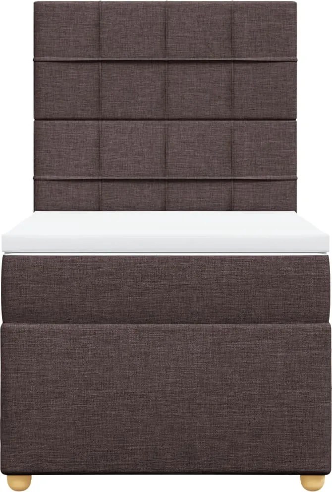 Box spring postel s matrací tmavě hnědá 90x200 cm textil 3293466