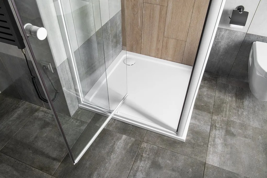 Aqualine Aqualine, AMICO sprchové dveře výklopné 1040-1220x1850mm, čiré sklo, G100