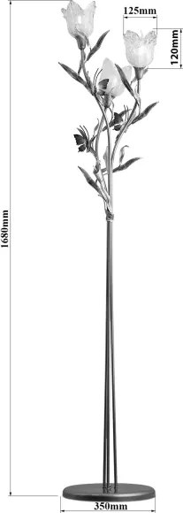 Stojací lampa EDEN 3xE14/40W/230V muránské sklo