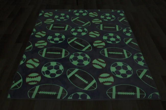 Protiskluzový dětský koberec Lumine míče - svítící