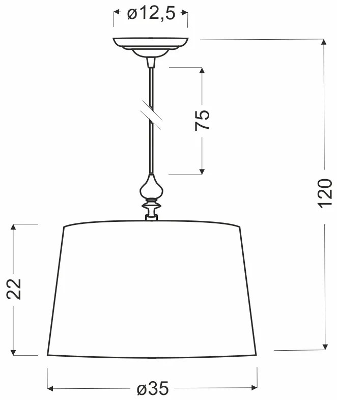 Černý závěsný lustr Gillenia pro žárovku E27  - Candellux