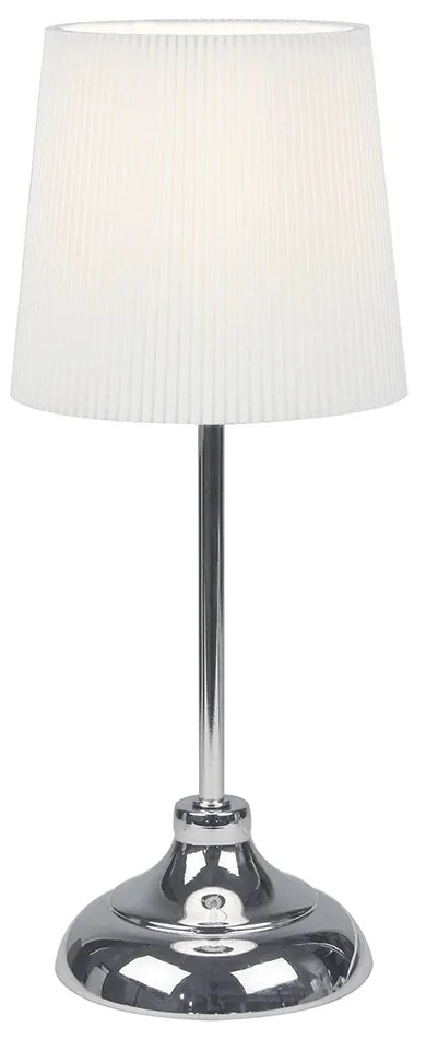 Stolní lampa, kov / bílé textilní stínítko, GAIDEN