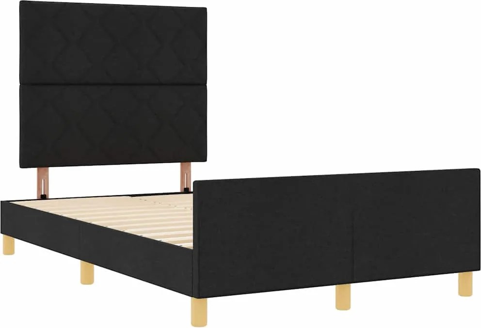 Rám postele s čelo Černá 120 x 200 cm textil 3344797