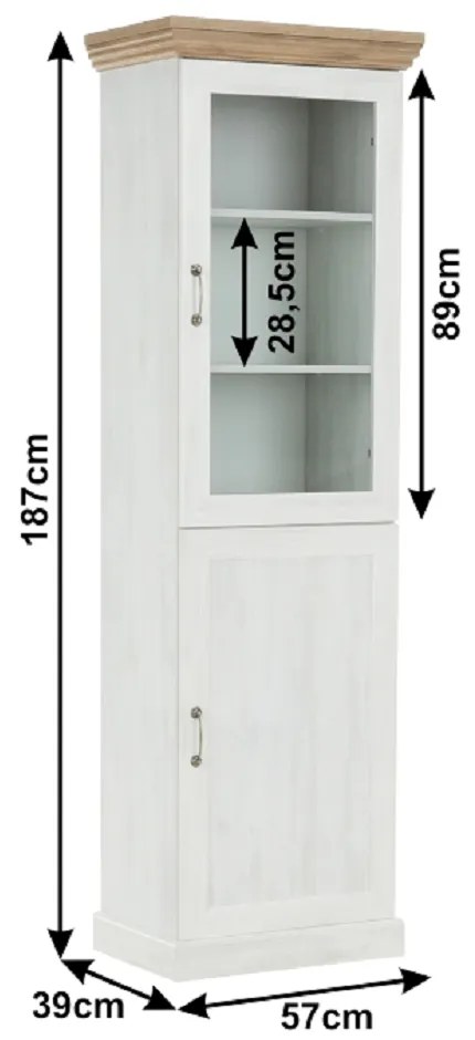 Kondela Vitrína, sosna skandinávská / dub divoký, ROYAL W1D