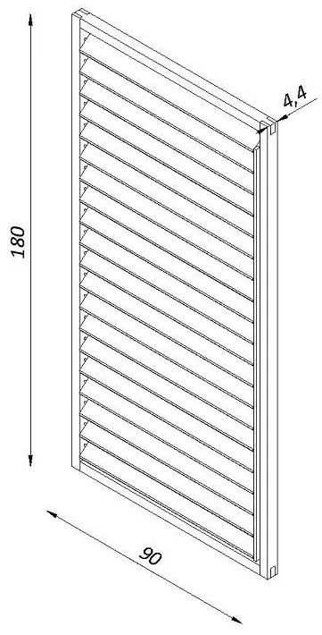 Dřevěný plot s otočnými žaluziemi 180x90cm