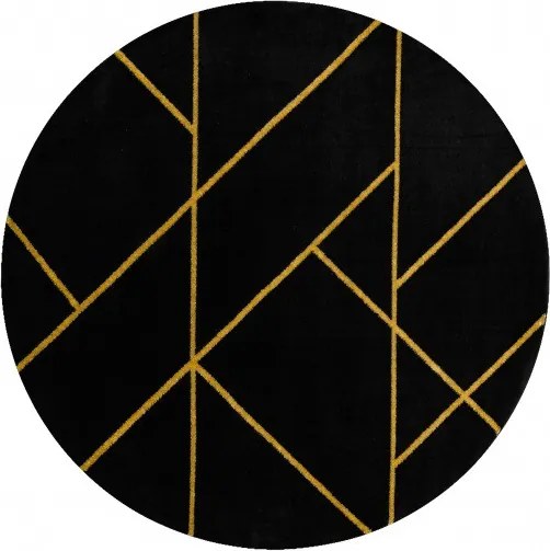 Kusový koberec Emerald geometric 1012 black and gold kruh, 160x160 (priemer) kruh, čierna, chodba / predsieň, Dywany Łuszczów