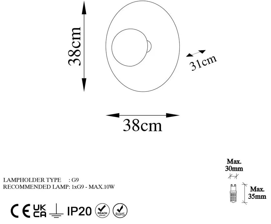 Nástěnné svítidlo v měděné barvě ø 38 cm Kurt – Opviq lights