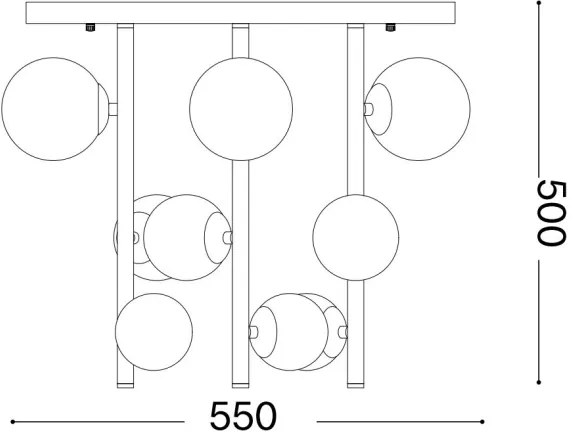 Ideal Lux - LED Lustr na tyči PERLAGE 9xG9/3W/230V pr. 55 cm zlatá/bílá