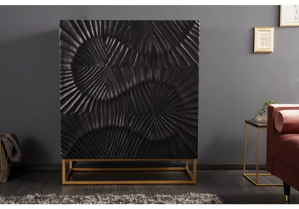 Massive home | Černá designová komoda 100 cm Scorpion mango