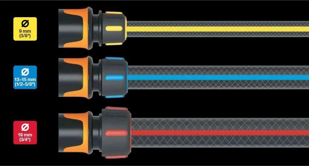 Sada zavlažovací hadice Fiskars Q4 1/2", 1,8 m se spojkami (1057621)