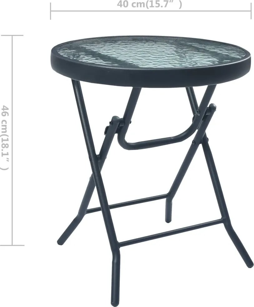 vidaXL 3dílný bistro set ocel [3054572] Barva: Šedá