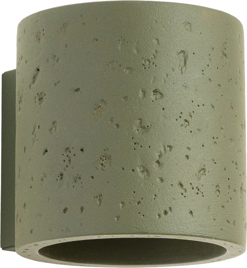 Sollux Lighting Nástěnná lampa ORBIS betonová olivově zelená
