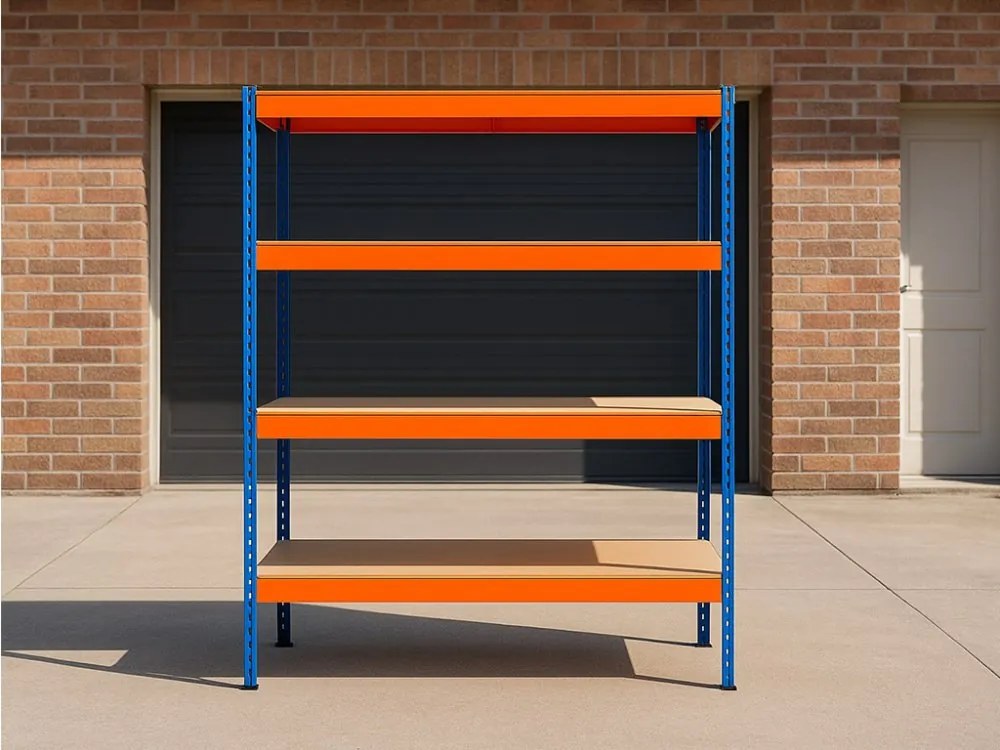 Regál 168x160x60 cm profesionální 4-policový, nosnost 160 kg - modro-oranžový