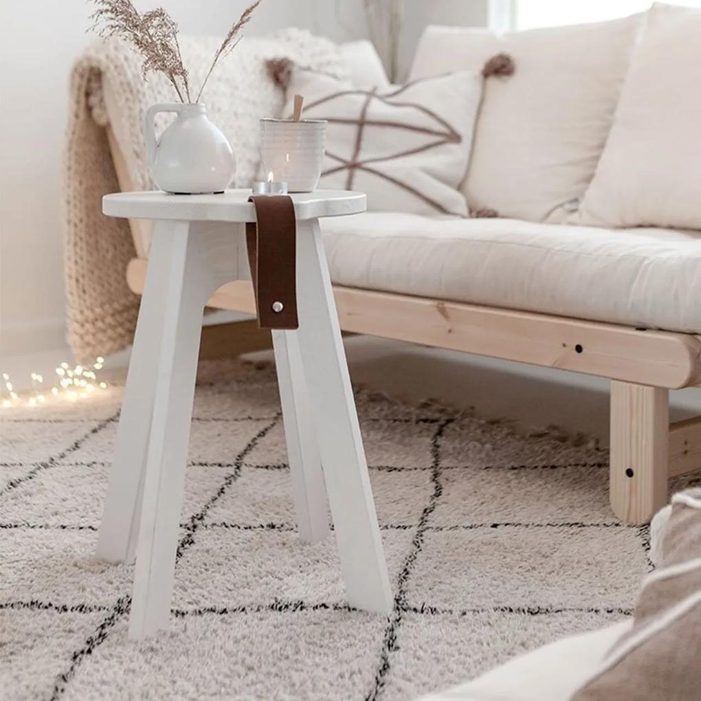 Bílý Odkládací stolek z borovicového dřeva Country –  40 × 40 × 45 cm KARUP DESIGN