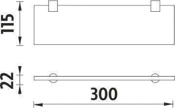 Nimco Police bez ohrádky, 30 cm BORMO černá - BRC 11091B-30-90