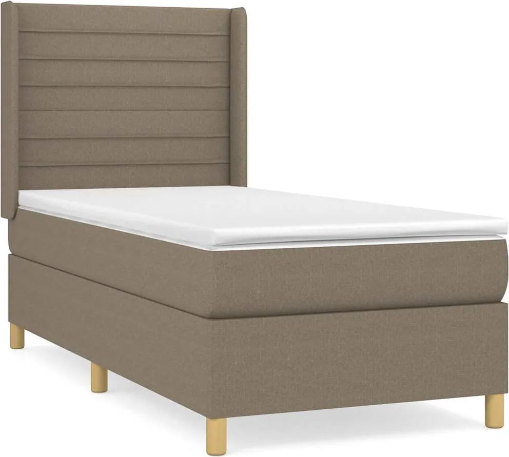 Box spring postel s matrací taupe 90x200 cm textil 3132045