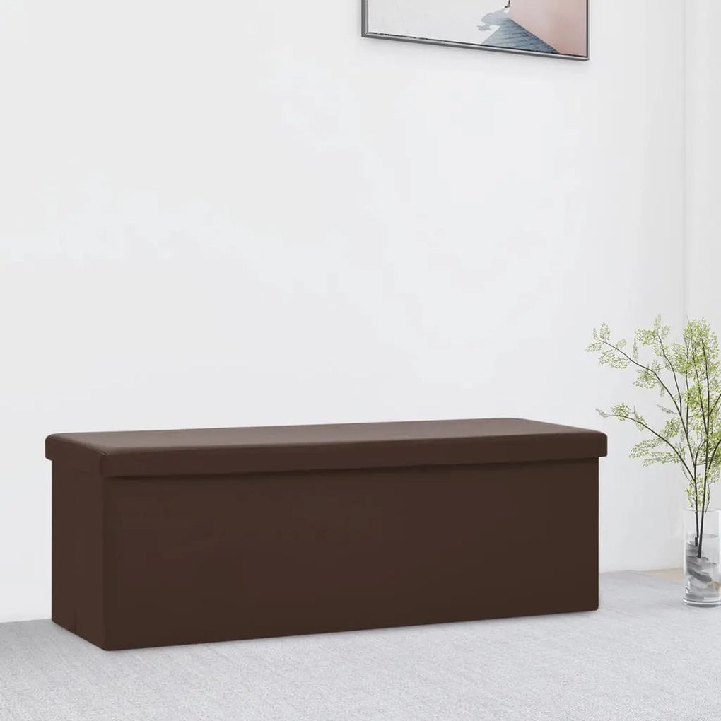 Skládací úložná lavice hnědá PVC 338798