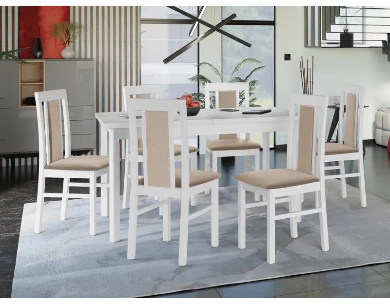 Rozkládací stůl se 6 židlemi - AL34, Barva dřeva: ořech, Potah: Zetta 300