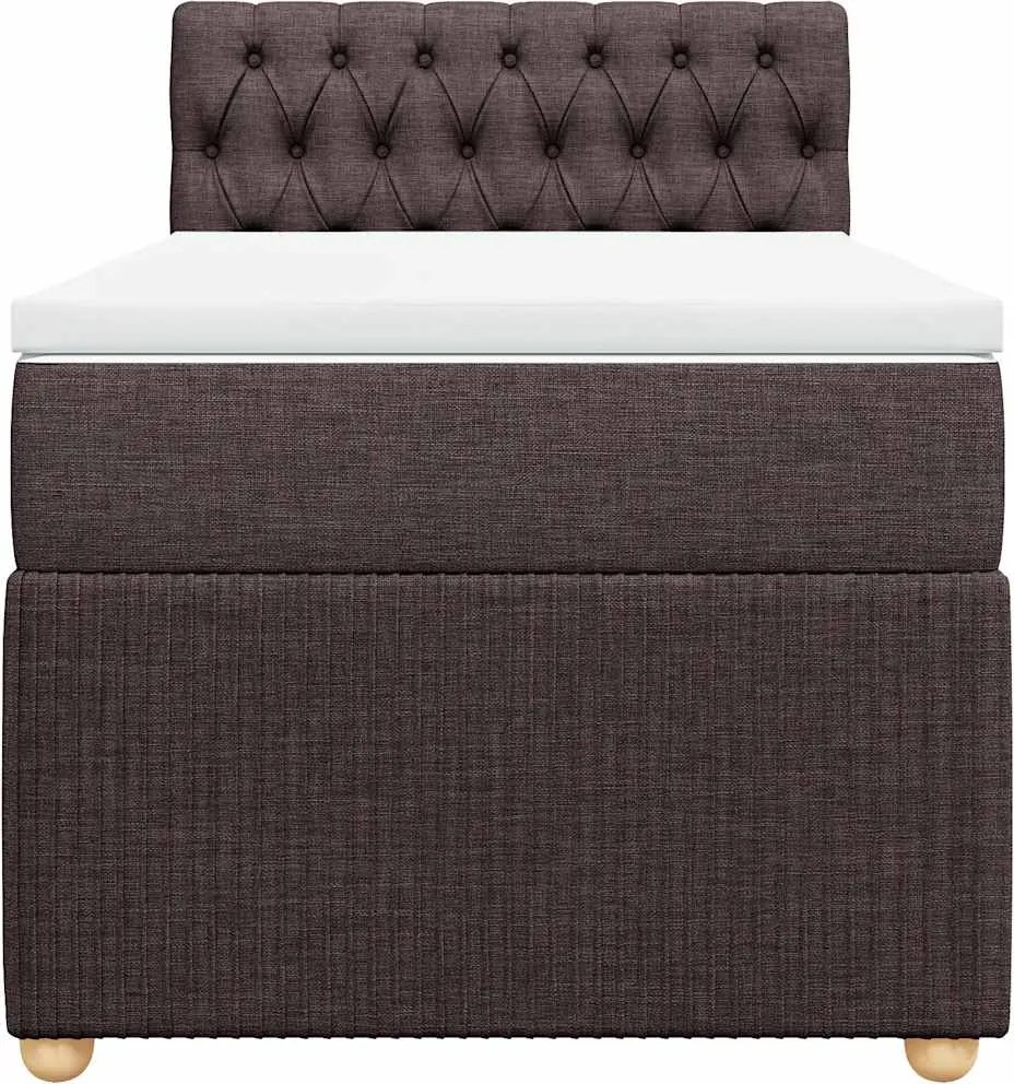 Box spring postel s matrací tmavě hnědá 90x200 cm textil 3289649
