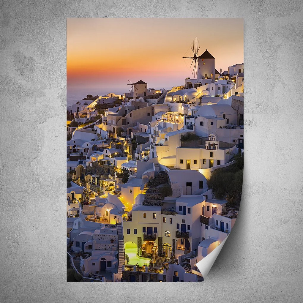 Plakát - Fira - Řecko (80x120 cm) - PopyDesign