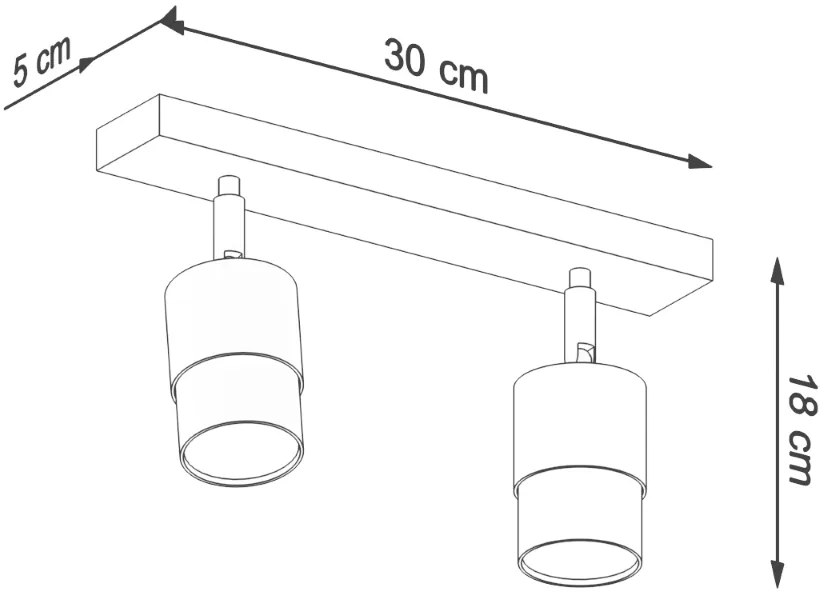 Bodové svítidlo Nero, 2x černé kovové stínítko, (možnost polohování), g