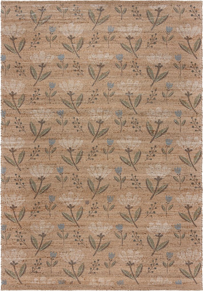Kusový koberec Nadya Arriana Floral Natural, 120x170, hnedá, obývacia izba, Flair Rugs
