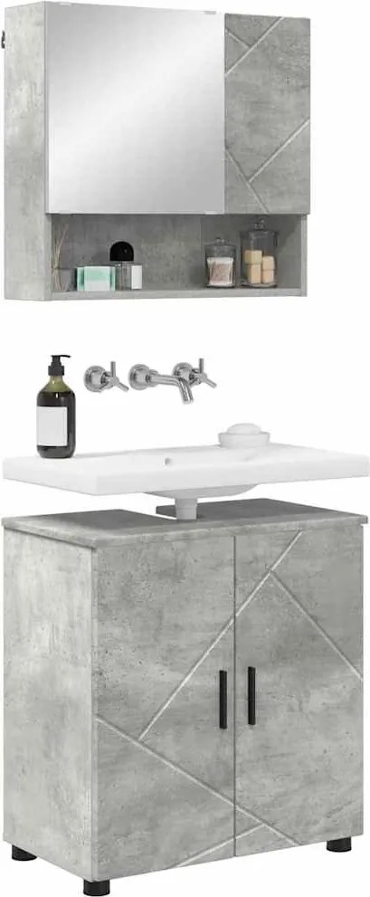 Sada koupelnového nábytku 2 ks Betonově šedá 61 x 35 x 64 cm 3392936