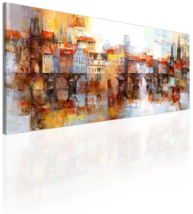 Obraz Staré Město pražské Orange Velikost (šířka x výška): 200x80 cm