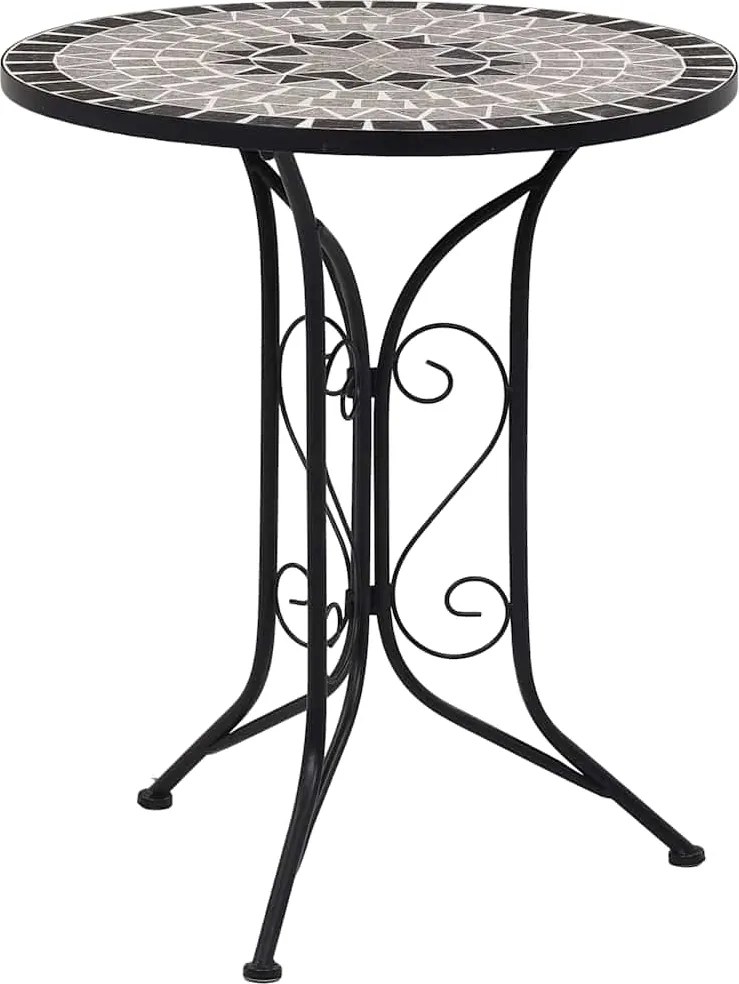 3dílný mozaikový bistro set keramický šedý 279690
