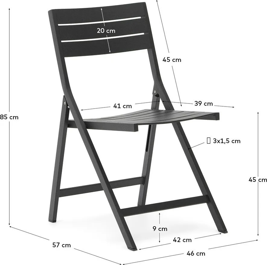 Černá kovová zahradní židle Torreta – Kave Home