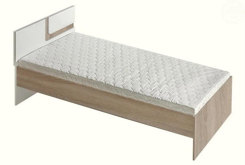 Dřevěná postel Apettita 12 200x90 Dub jasný/bílá