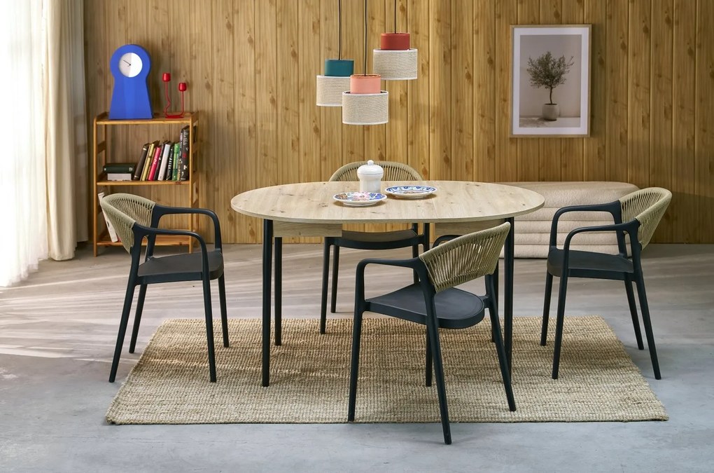 Rozkládací jídelní stůl Pivot 102/141 cm dub artisan/černý buk