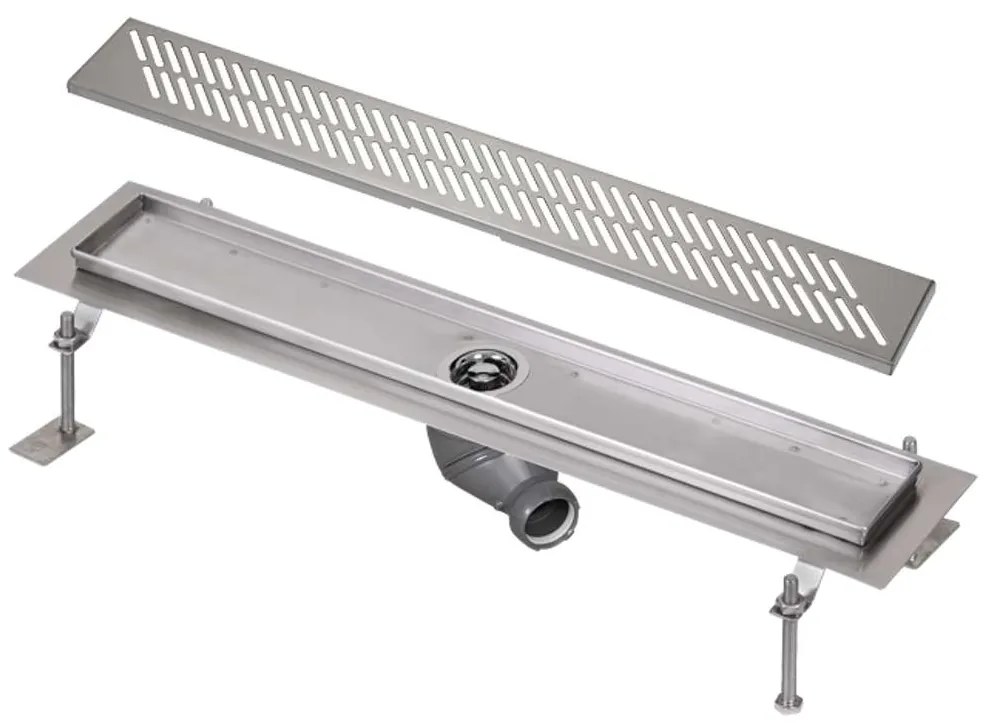 Sanela - Sprchový žlab do prostoru, délka 115 cm, matná nerez SLKN 05DX