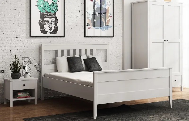 Postel Porto Zvolte rozměr postele: 140x200 cm, Vyberte odstín dřeva: Bělená 20