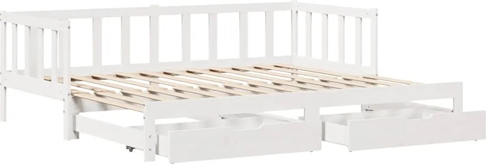 Válenda s přistýlkou a zásuvkami bez matrace bílá 90x200 cm 3302188