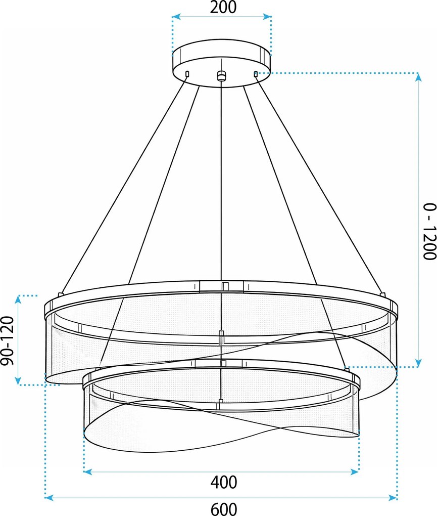 Toolight Rea, ZÁVĚSNÁ STROPNÍ G146-2CP GOLD, OSW-04702